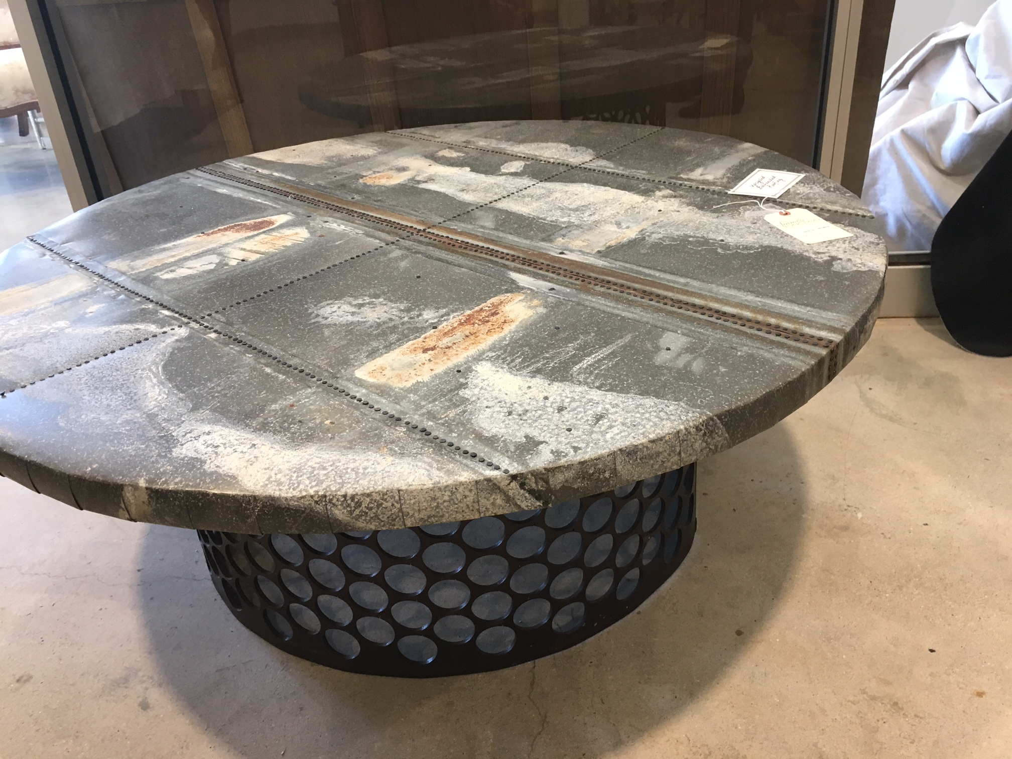 Galvanized Industrial Coffee table - Form & Function - Asheville NC