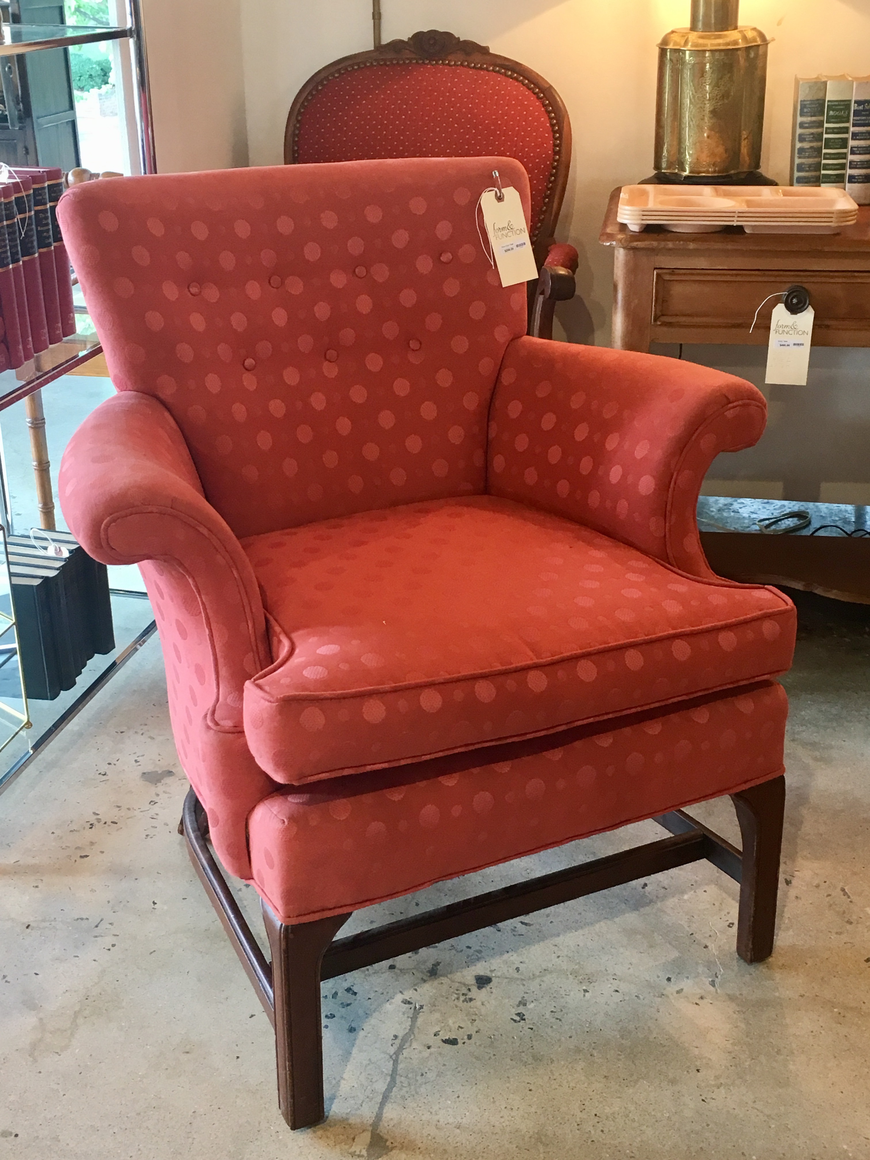 Pink Club Chair - Form & Function - Asheville NC