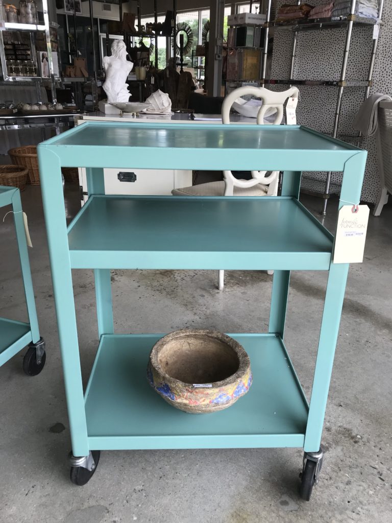 Teal School Cart w/Shelf - Form & Function - Asheville NC