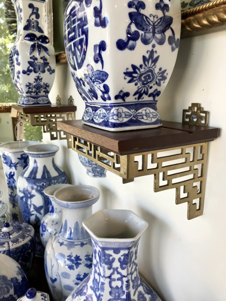 Pair Asian Wood Shelves - Form & Function - Asheville NC