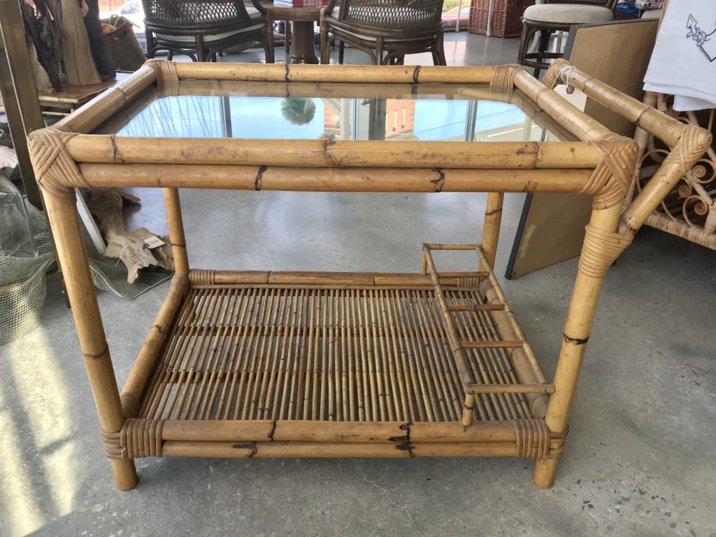 Glass Top Rattan Bar - Form & Function - Asheville NC
