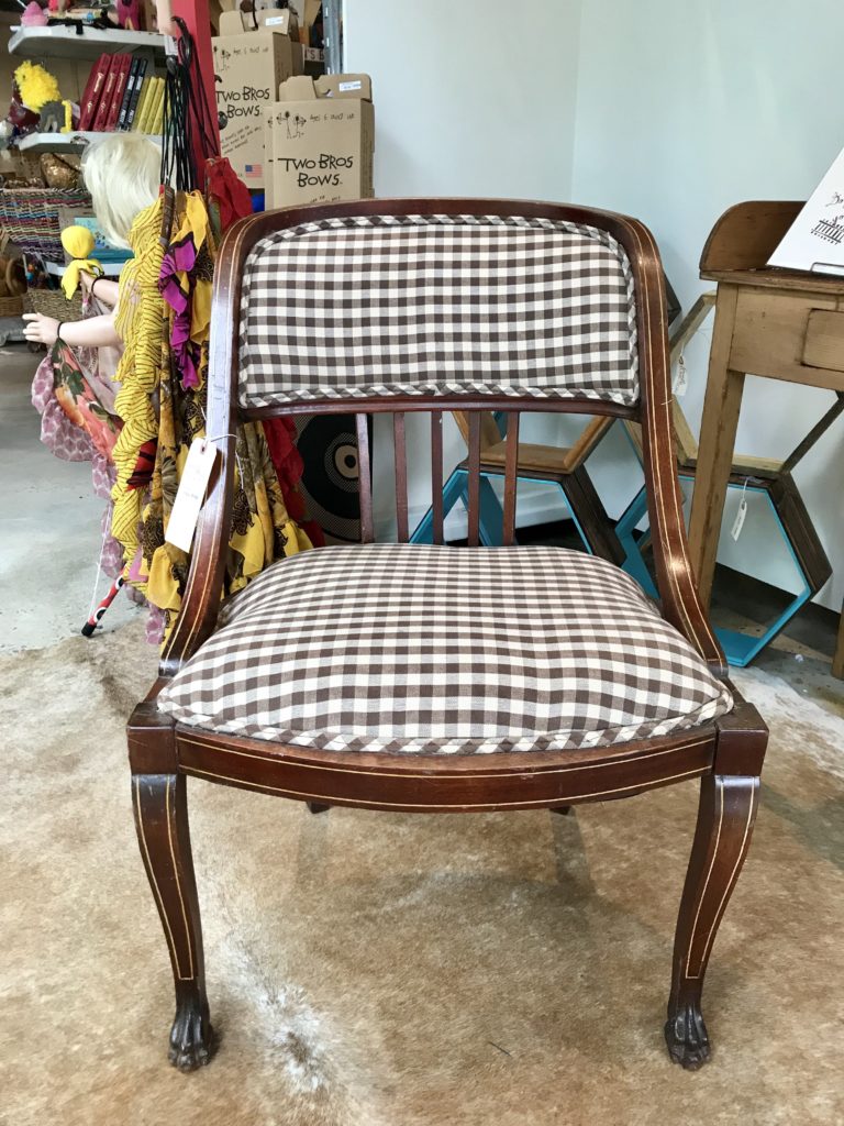 Brown Check Chair - Form & Function - Asheville NC