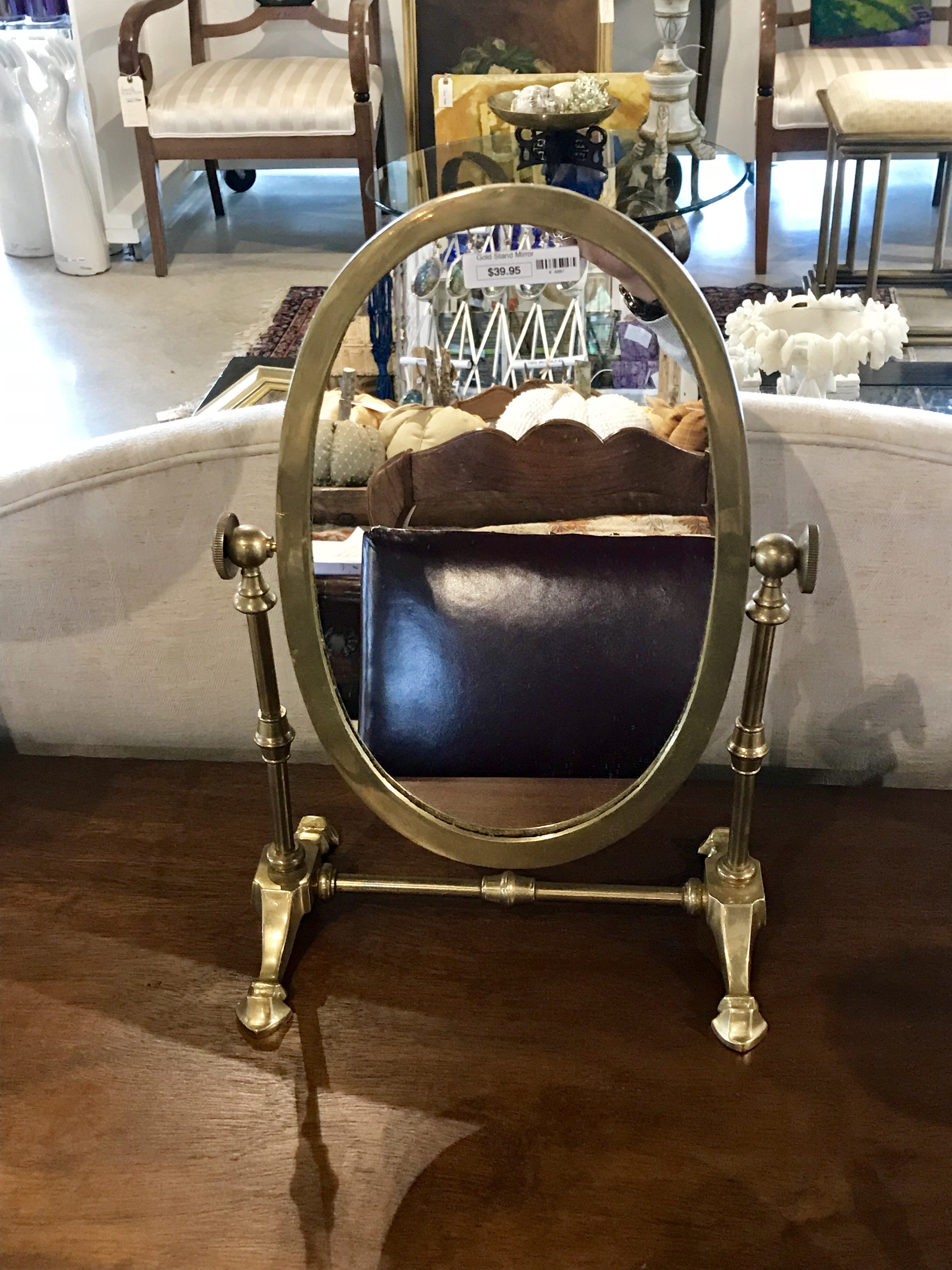 Gold Stand Mirror - Form & Function - Asheville NC