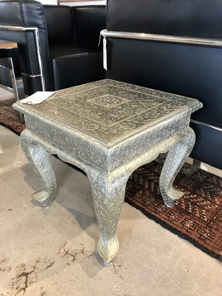 Silver Embossed Table - Form & Function - Asheville NC