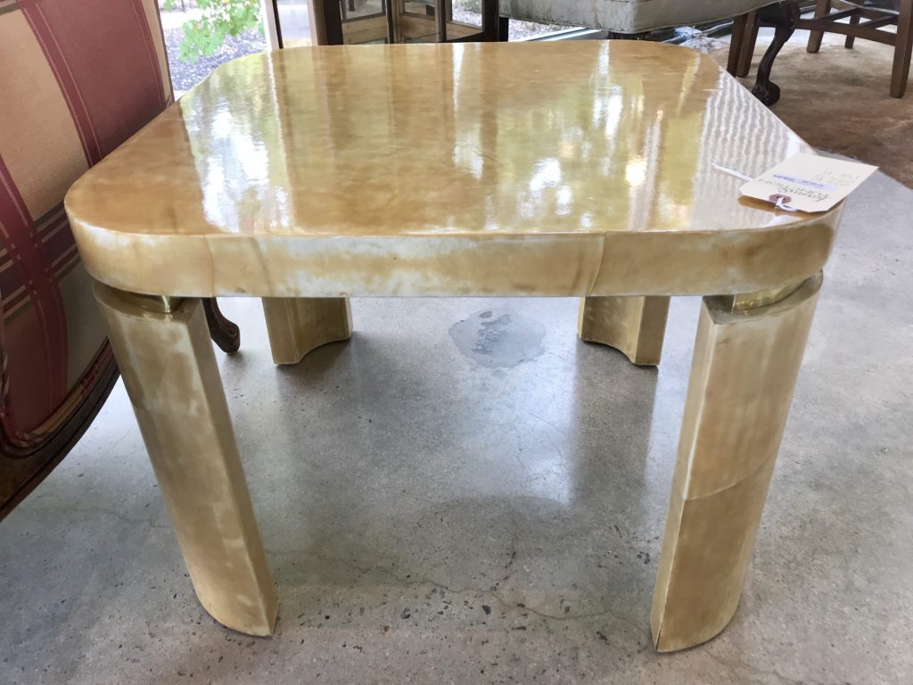 Yellow Lacquer Side Table - Form & Function - Asheville NC