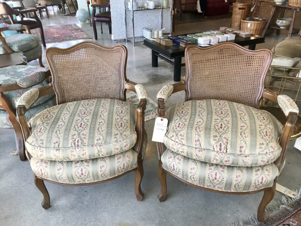 French Cane Chairs-Pair - Form & Function - Asheville NC