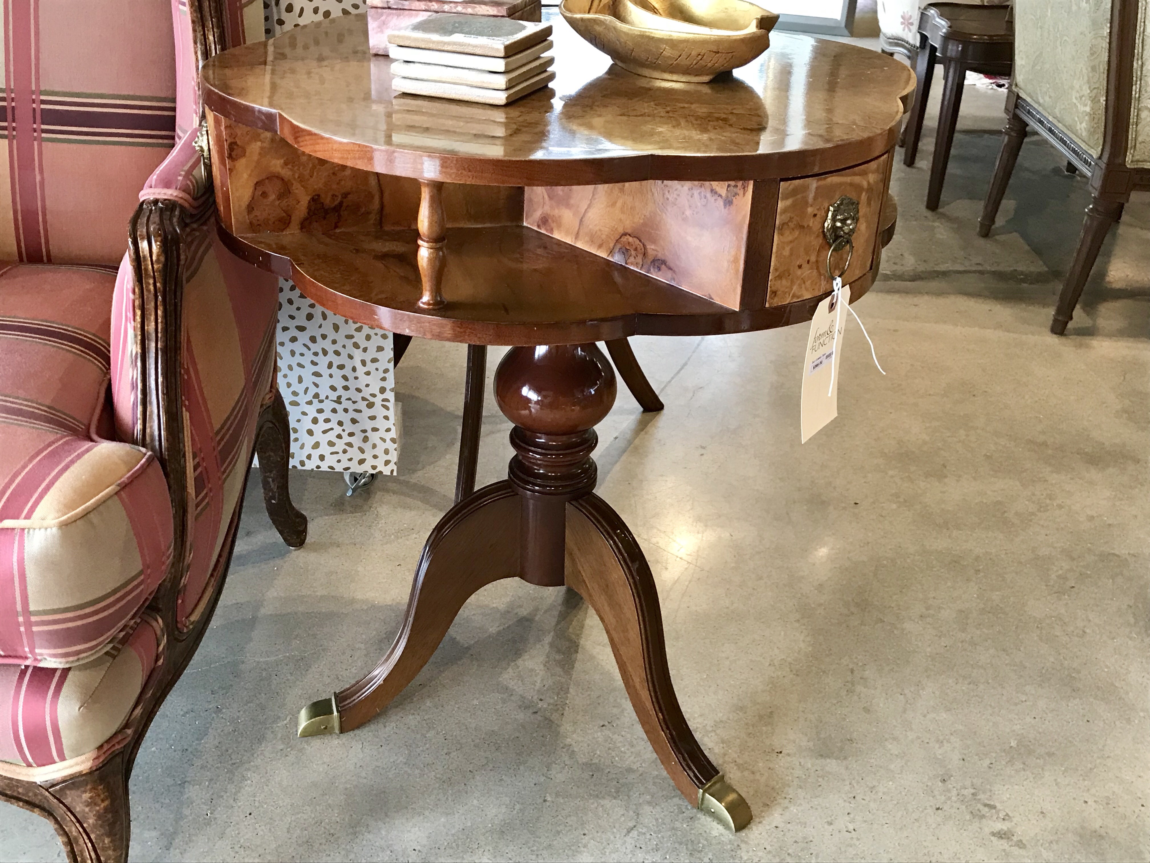 Burl Scallop Side Table - Form & Function - Asheville NC